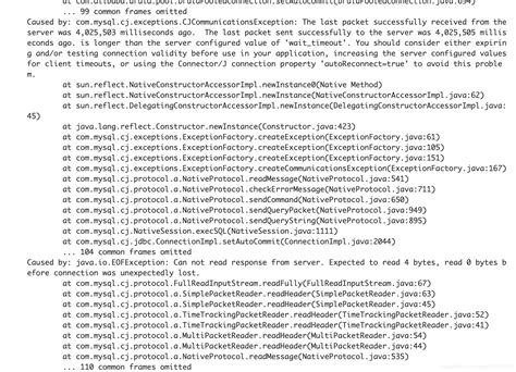 eofexception can not read response from server expected to