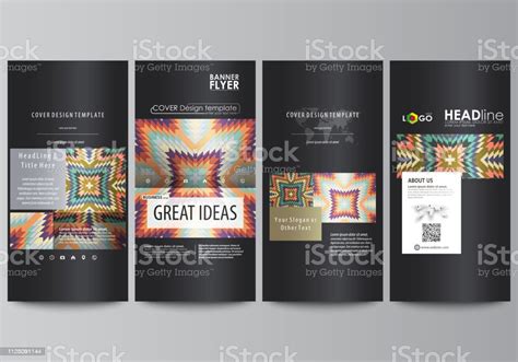 전단지 세트 현대 배너입니다 비즈니스 템플릿입니다 디자인 서식 파일 추상적인 벡터 레이아웃을 커버 부족 패턴 기하학적 장식