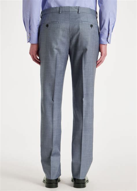 The Soho Tailored Fit Grey Blue Wool Sharkskin Suit