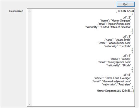 Net Error Displaying Json In Text Box C Form Stack Overflow