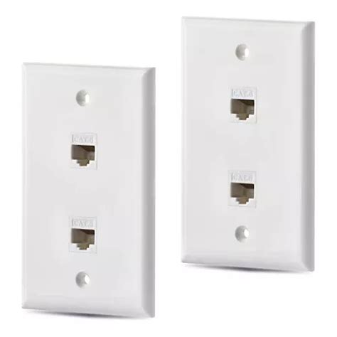 Placa De Pared Ethernet Cat6 Salida De 2 Puertos Rj45 Cuotas Sin