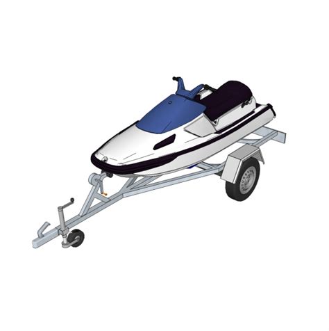 3d Sketchup Jet Ski On Trailer Cadblocksfree Thousands Of Free Cad Blocks