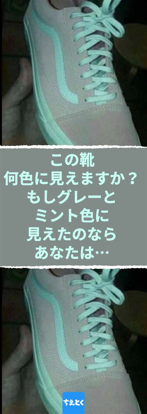 この靴、何色に見えますか？もしグレーとミント色に見えたのならあなたは 「ピンクと白」or「グレーとミント」？ 人によって色が違って見える