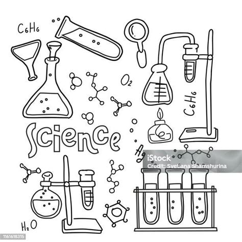 흰색 배경에 격리 랙 벡터 개요 스케치 아이콘의 나무 테스트 튜브의 컬러 액체 거품손으로 그린 유리 전구 튜브 낙서 스케치 삽화 컬러 워터와 유리 병 실험실에 대한 스톡