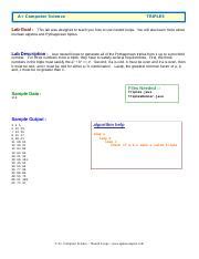 Nested Loops TriplesRunner Lab Java Aplus Doc A Computer Science