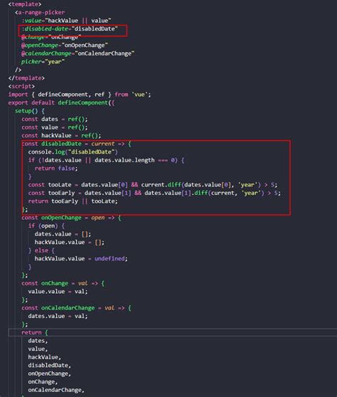 a range picker组件用 onCalendarChange 和 disabledDate 来限制动态的日期区间选择多次选择清空日期后有卡顿现象 Issue