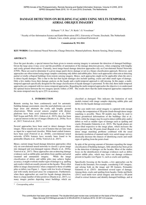 PDF DAMAGE DETECTION ON BUILDING FAÇADES USING MULTI TEMPORAL AERIAL OBLIQUE IMAGERY