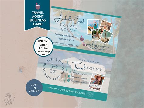 Travel Agency Business Cards Template Travel Advisor Agent Canva