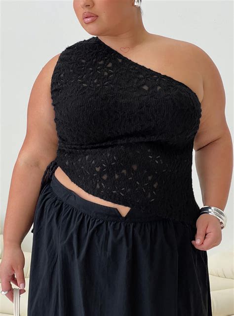 Sensua One Shoulder Top Black Princess Polly Usa