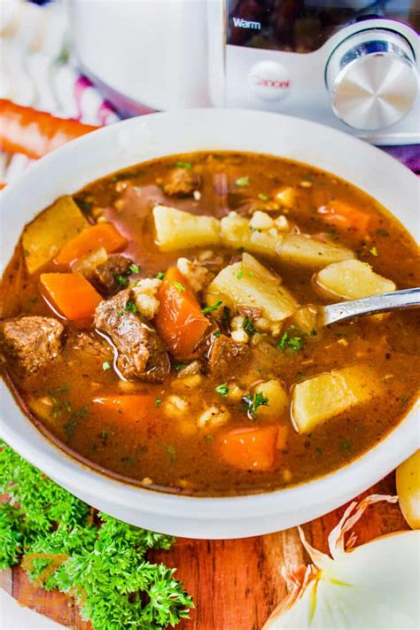 Instant Pot Beef Barley Soup So Easy Our Zesty Life