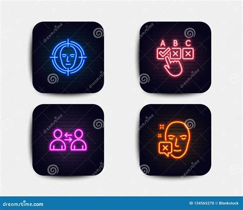 Correct Checkbox Communication And Face Detect Icons Face Declined