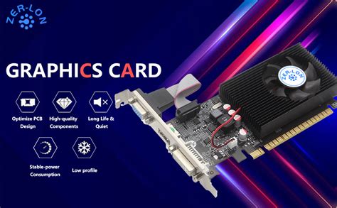 Zer Lon Gt 730 Graphics Card Computer Low Profile Gpu 4gb 128bit Gddr3 Pcie X16 Hdmi Vga Dvi