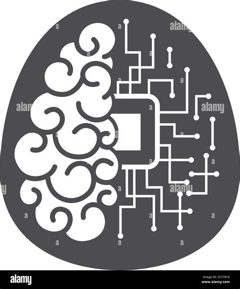 Artificial Intelligence Concept Icon In Black And White Human Head