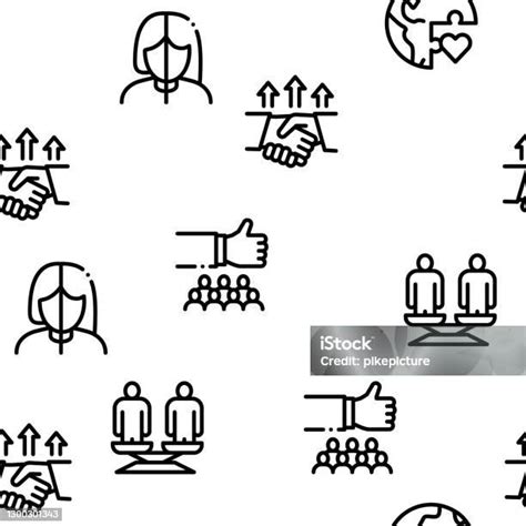 Toleransi Dan Kesetaraan Vektor Pola Mulus Ilustrasi Stok Unduh