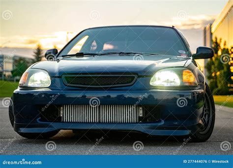 Modified Red Honda Civic Vti Es Sedan Editorial Image Cartoondealer