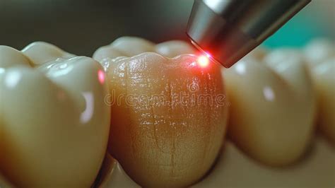 Laser Dentistry Procedure On Tooth High Tech Dental Care And Precision