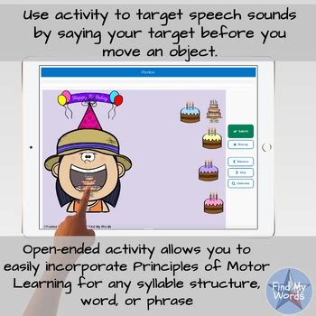 Apraxia Speech Therapy Multiple Repetition Boom Cards Birthday