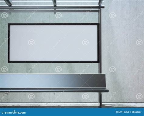 Gare Routière Moderne Avec Le Panneau D affichage Blanc Rendu 3d Image