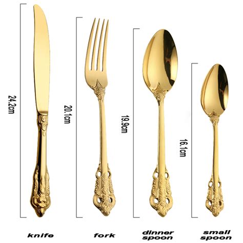 Custom Stainless Steel Golden Silver Cutlery Set Wholesale Jieyang