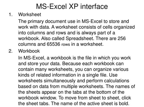 Ppt Ms Excel Xp Powerpoint Presentation Free Download Id5305901