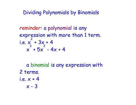 Dividing Binomials By Binomials
