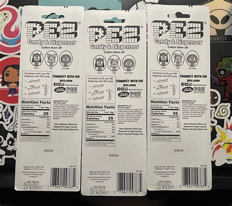 Pez Set Of 3 Sonic The Hedgehog Knuckles And Tails 4605359364