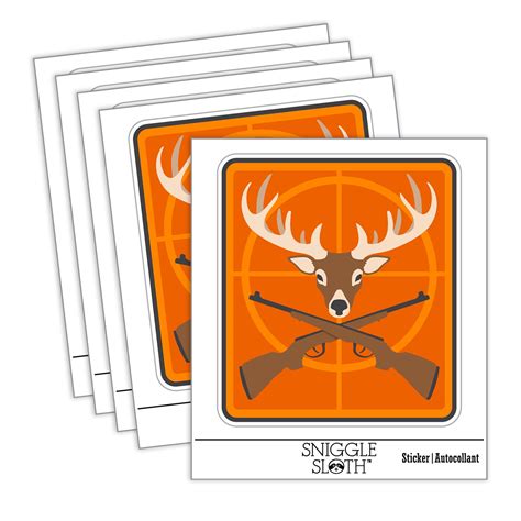 Crossed Hunting Rifles With Deer Head Antlers Car Window Bumper Water