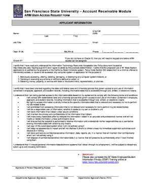 Fillable Online Sfsu Account Receivable Module Sfsu Form Fax Email