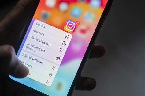 Instamatic App Icon With Context Menu On Smart Phone Screen 46779379