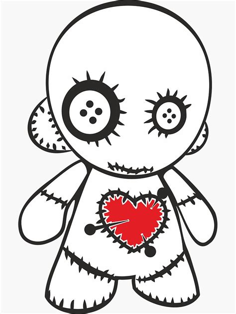 Voodoo Doll Voodoo Doll Valentines Day Art Voodoo Doll Sticker