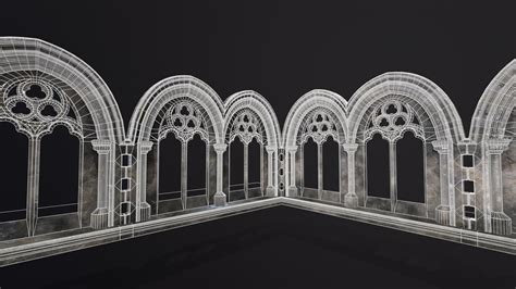 3d Gothic Modular Window Turbosquid 2150182