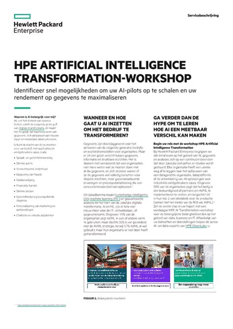 Servicebeschrijving Hpe Artificial Intelligence Transformation Workshop
