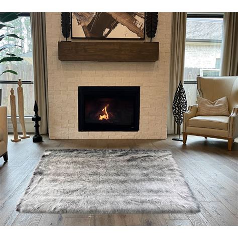 Everly Quinn Mar Vista Machine Woven Faux Sheepskin Black Rug Wayfair