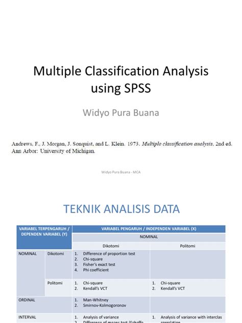 Multiple Classification Analysis Using Spss Pdf Mathematical And