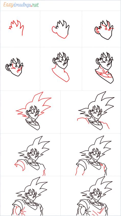 Goku Tutorial Step By Step Stencil Graffiti Easy Drawings Doddle Art