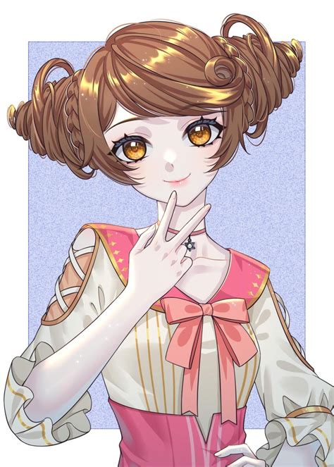 Kumu Zaisheng Highres 1girl Arm Cutout Border Bow Bowtie Brown