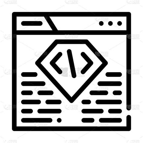 编码seo优化线图标矢量插图