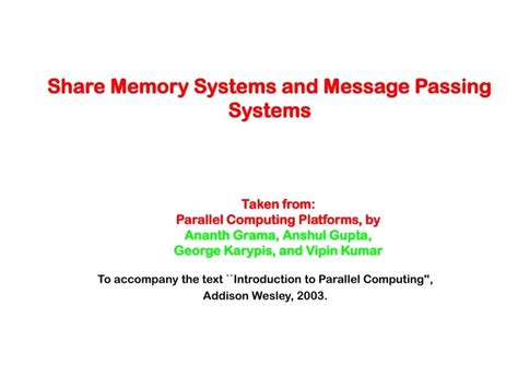 Ppt Share Memory Systems And Message Passing Systems Powerpoint