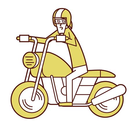 오토바이를 운전하는 사람 여성의 그림 무료 일러스트 소재집 Kukukeke