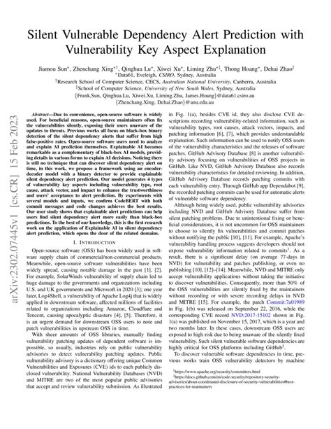 Silent Vulnerable Dependency Alert Prediction With Vulnerability Key