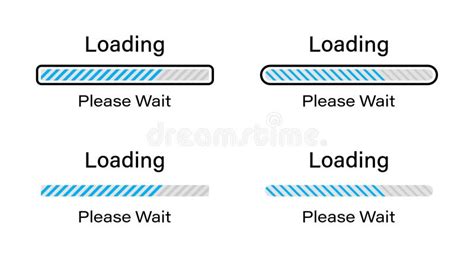 Tilted Lines Loading Please Wait Symbol Set In Blue Color For Light