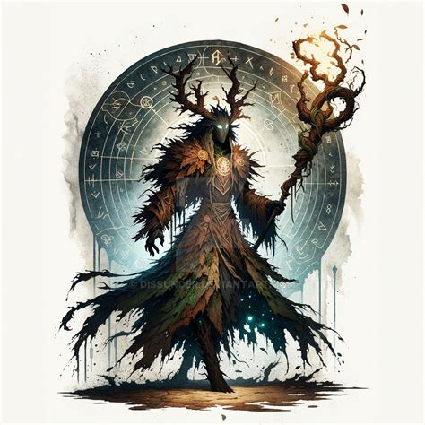 Dryad Drow Druid Elf Horned Character Dnd Art 7 By Dissunder On Deviantart