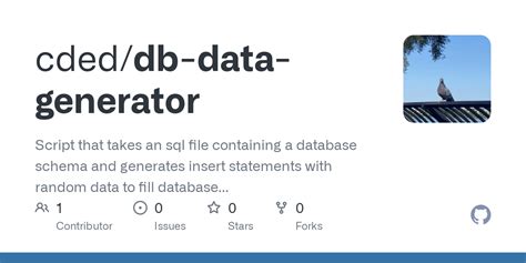 Github Cdeddb Data Generator Script That Takes An Sql File Containing A Database Schema And