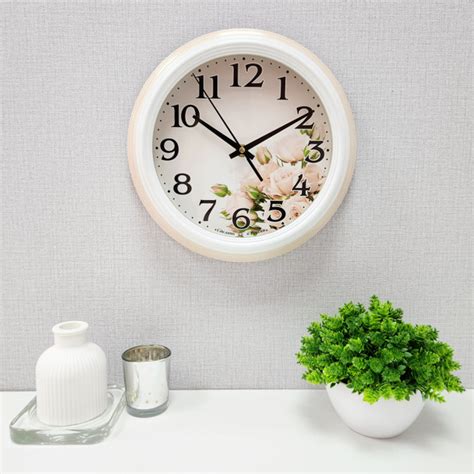 Часы настенные АлмазНН диаметр 25 5 см бесшумные с крупными цифрами C41 купить по низкой цене