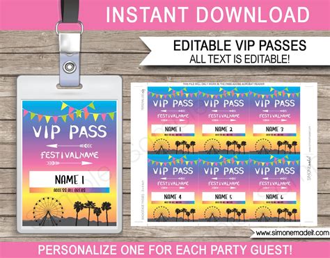 Free Printable Vip Passes Free Templates Printable