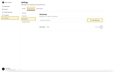 Manage Workshops Pilotduty