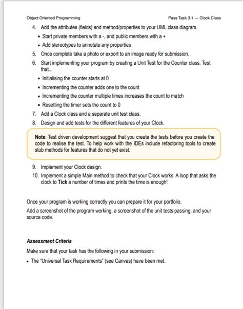 Solved Object Oriented Programming Pass Task 31 Clock