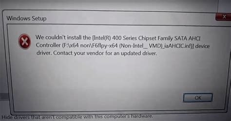 We Couldnt Install The Device Driver Contact Your Vendor For An