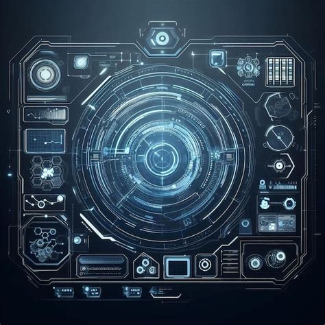 Premium Photo Ui Hud Screen Tech System Innovation Concept Background Template Vector Illustration