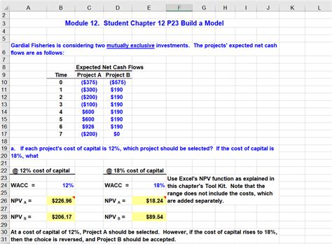 Solved For Question B How Do You Construct NPV Profiles For Chegg